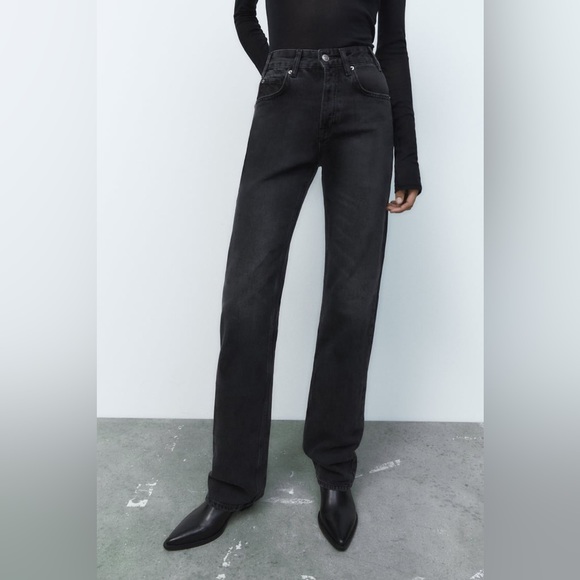 Zara | Jeans | Zara Straight Leg High Rise Jeans | Poshmark